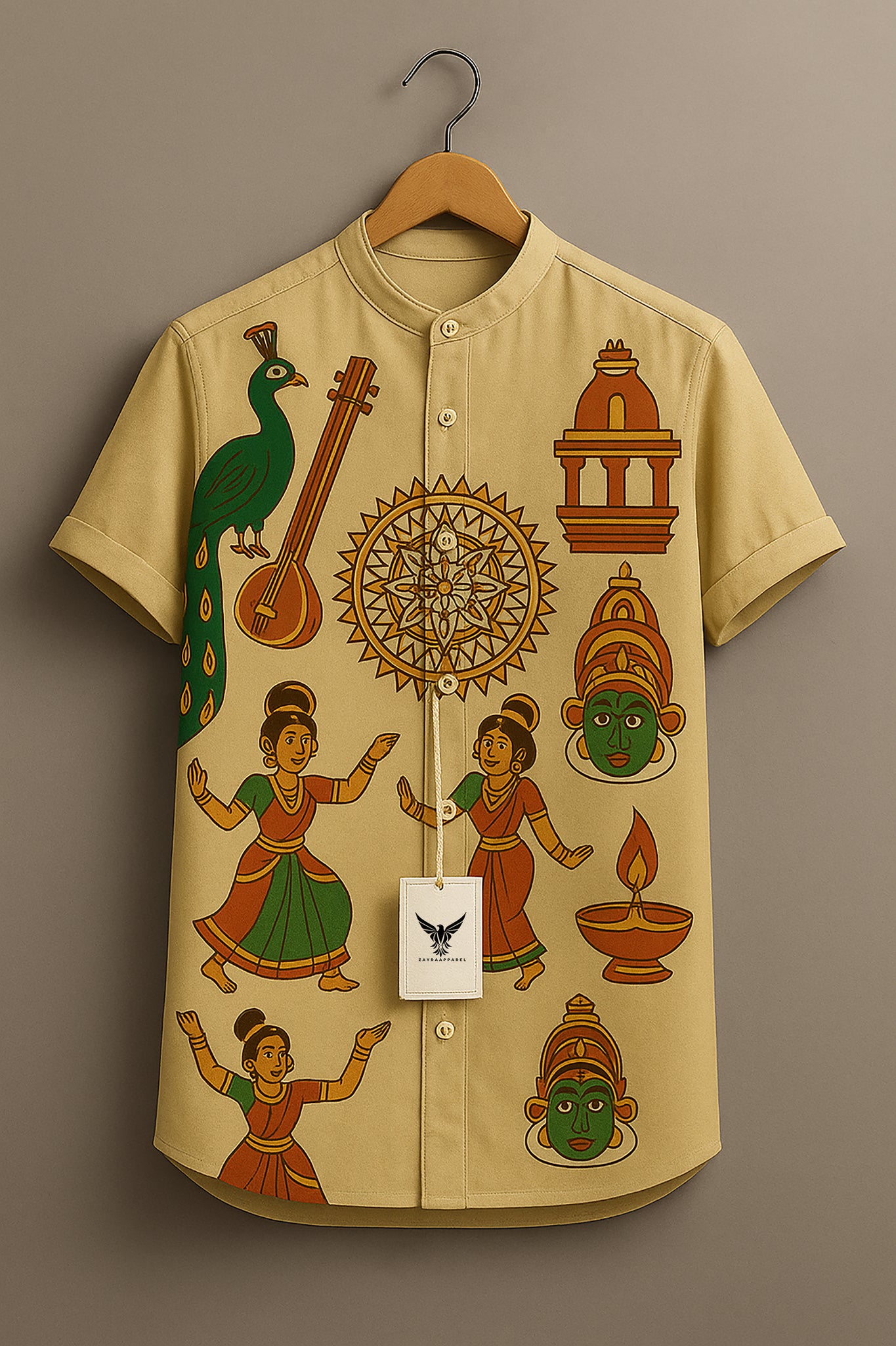 Cultural Tapestry Print Shirt